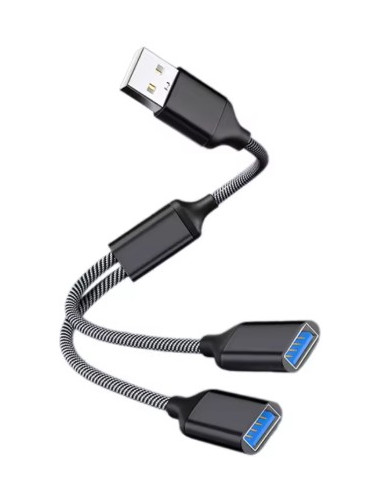 HUB USB 2.0 2 PUERTOS CABLE NEGRO SATYCON